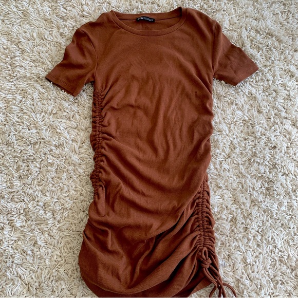 Zara | Dresses | Zara Ruched Bodycon Dress | Poshmark